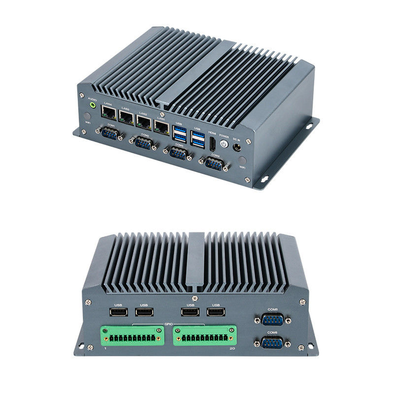 Fanless Industrial PC Intel Core i5 8250U 4 Ethernet GPIO Mini Computer ...